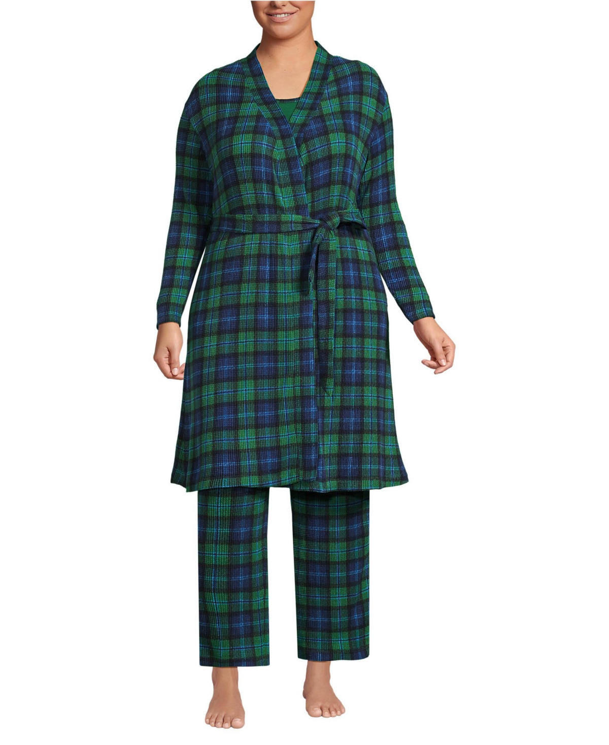 Click here for Lands End Plus Size Brushed Cozy Waffle Jersey 3 P... prices