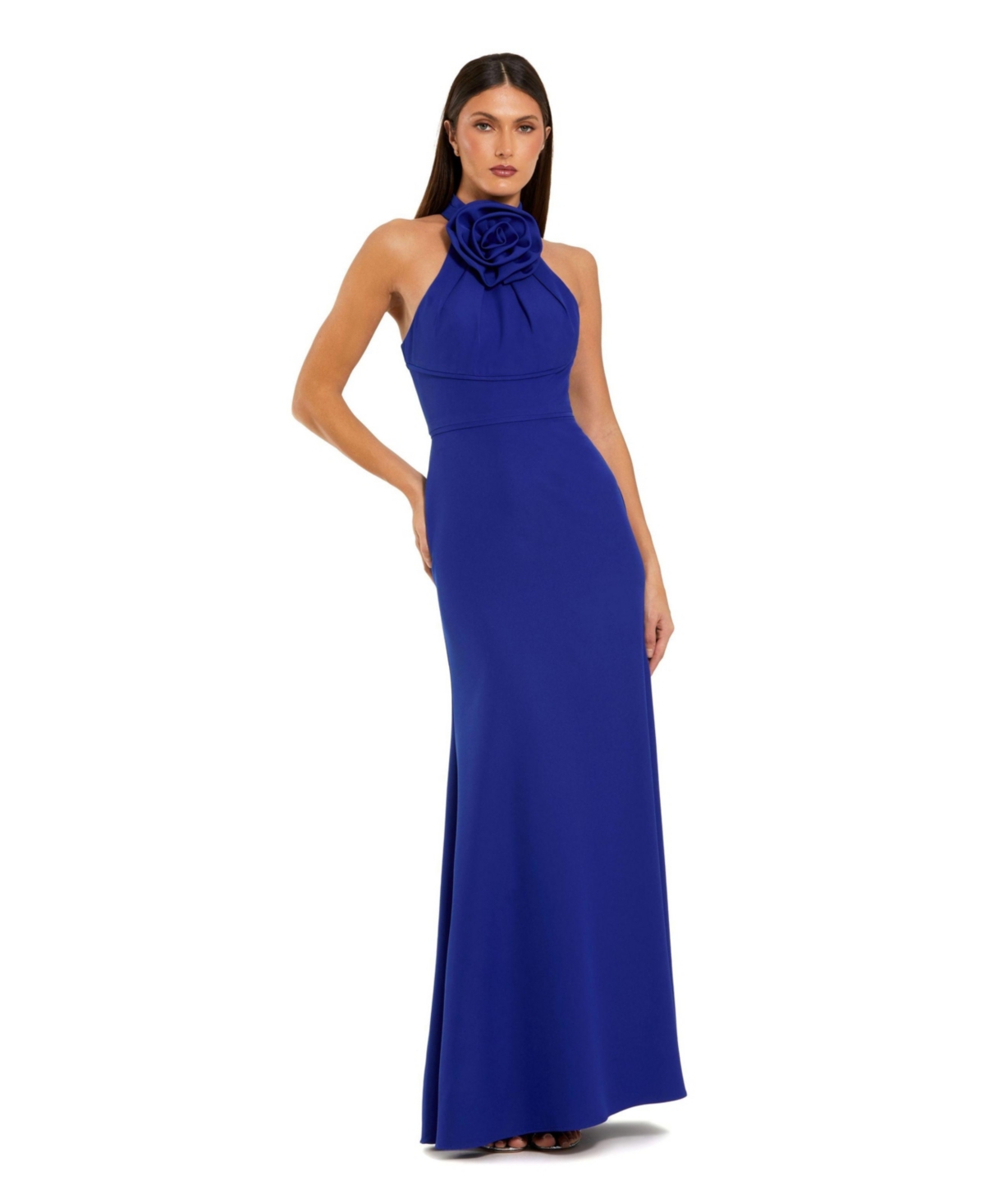 Click here for Mac Duggal Womens Halter Neck Crepe Column Floral... prices