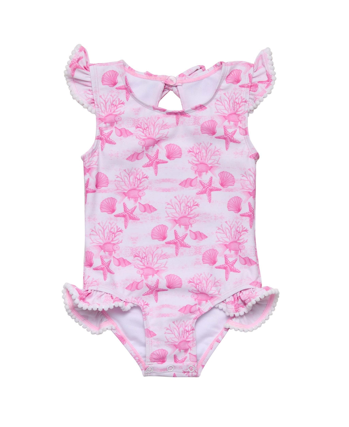 Click here for Snapper Rock Little Girls Pink Lagoon Frill Swimsu... prices