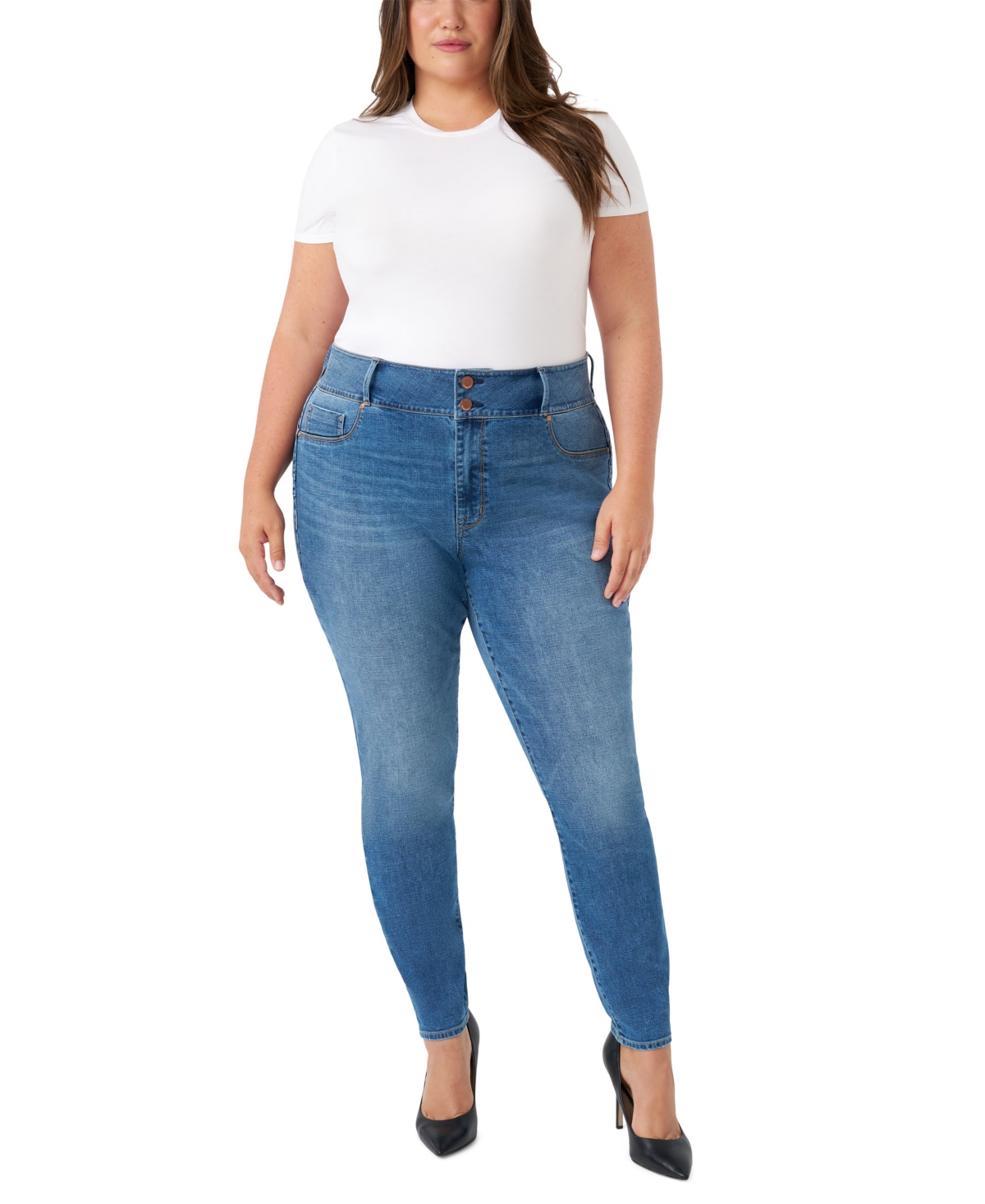 Click here for Seven7 Plus Size High Rise Curvy Legging Jeans - O... prices
