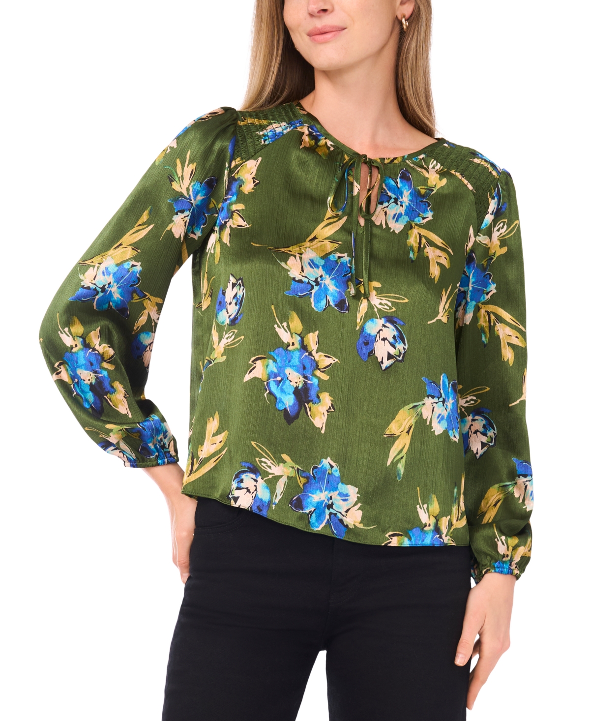 Click here for Sam & Jess Petite Long-Sleeve Ruched Shoulder Tie... prices
