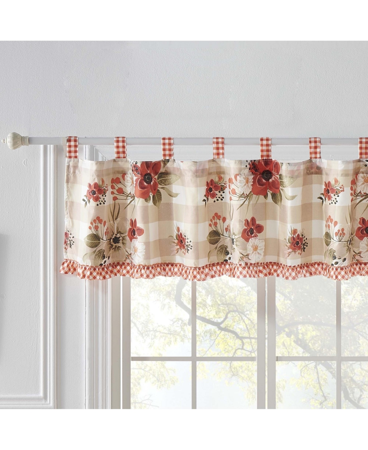 Click here for Wheatly Farmhouse Gingham Tab Top Valance 84"... prices