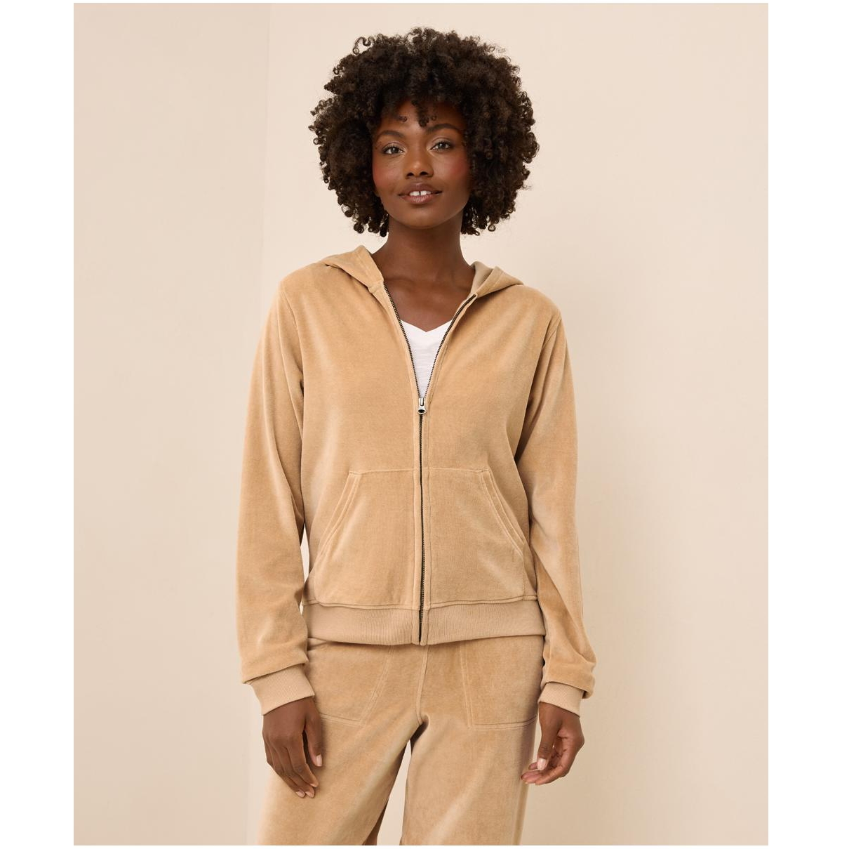 Click here for Pact Womens Organic Cotton Velour Zip Hoodie - Ses... prices