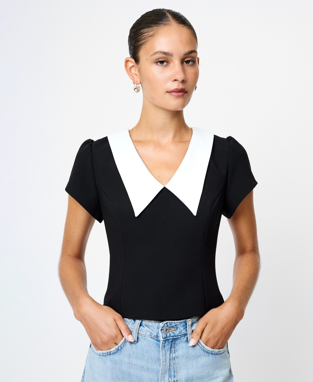 Click here for French Connection Womens Azra Short-Sleeve Top - B... prices