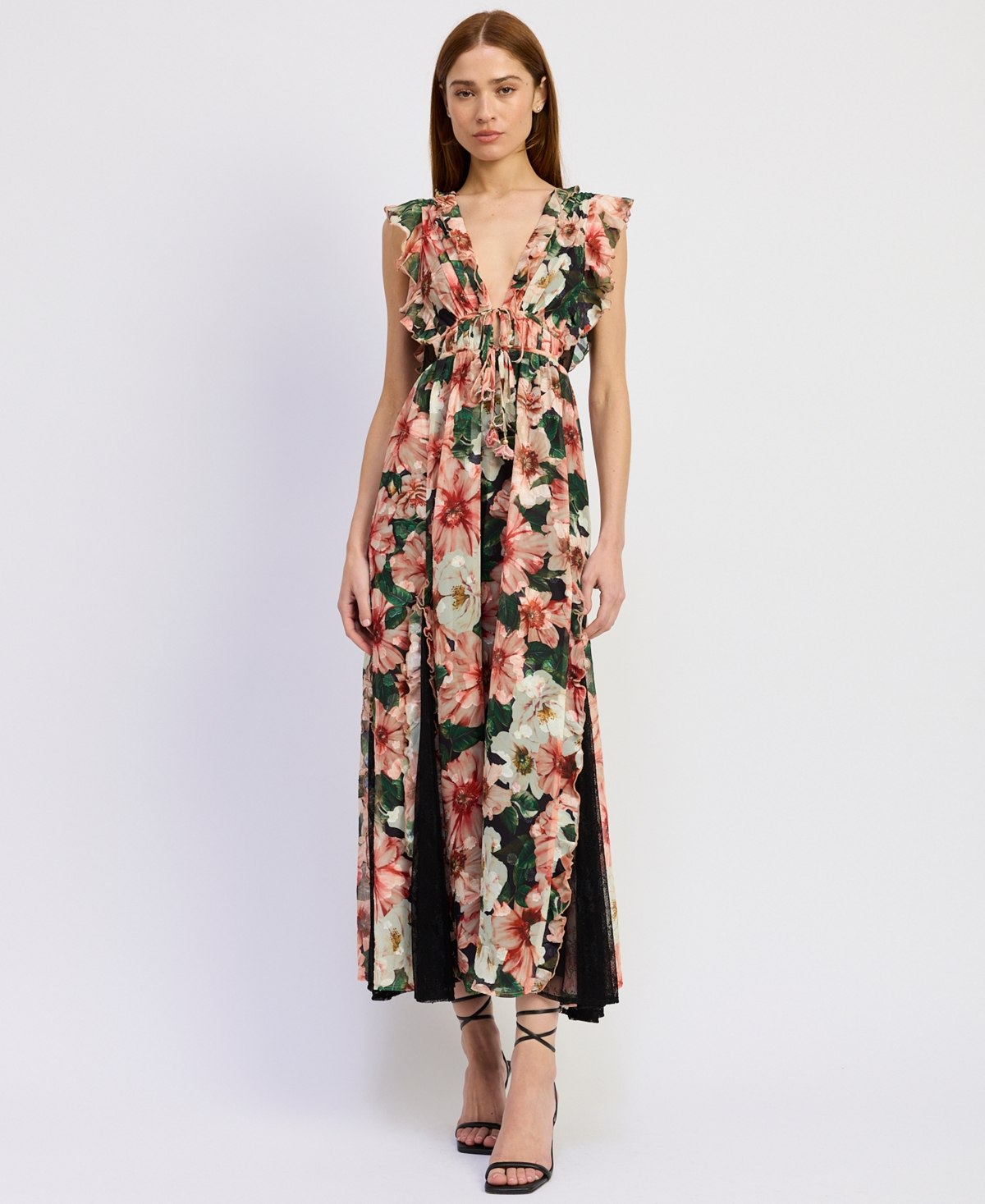 Click here for En Saison Womens Clarabell V-Neck Maxi Dress - Bla... prices