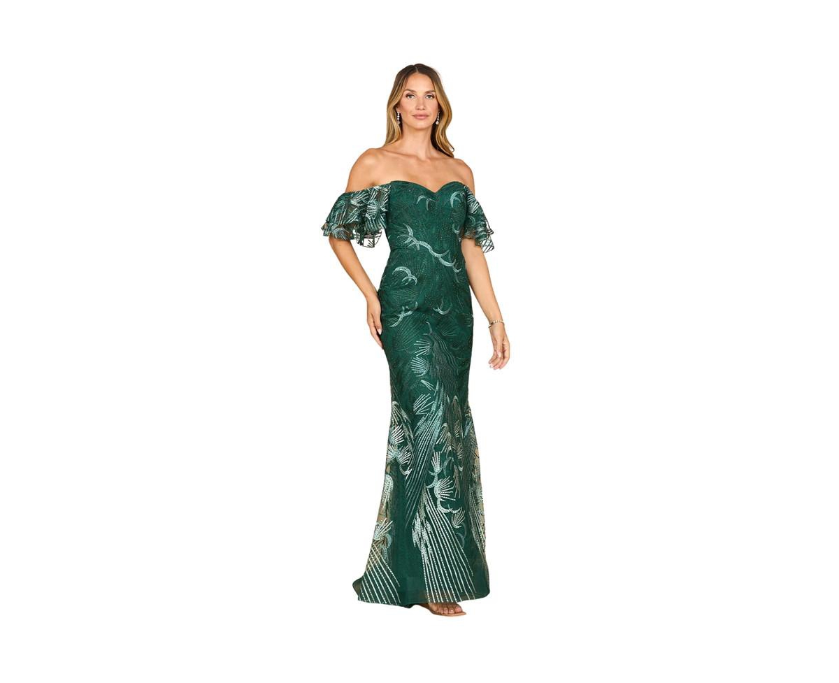 Click here for Lara Womens Off Shoulder Mermaid Lace Gown - Green... prices