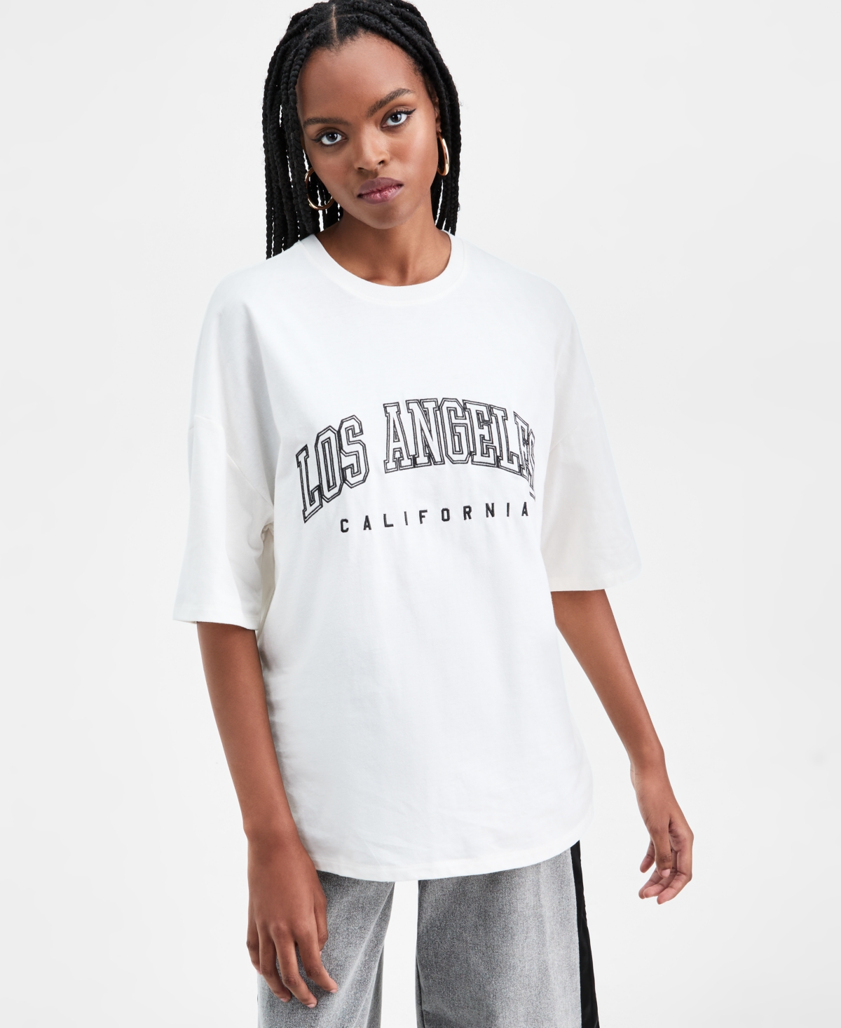 Click here for Bar Iii Womens Los Angeles Embroidered T-Shirt  Ma... prices