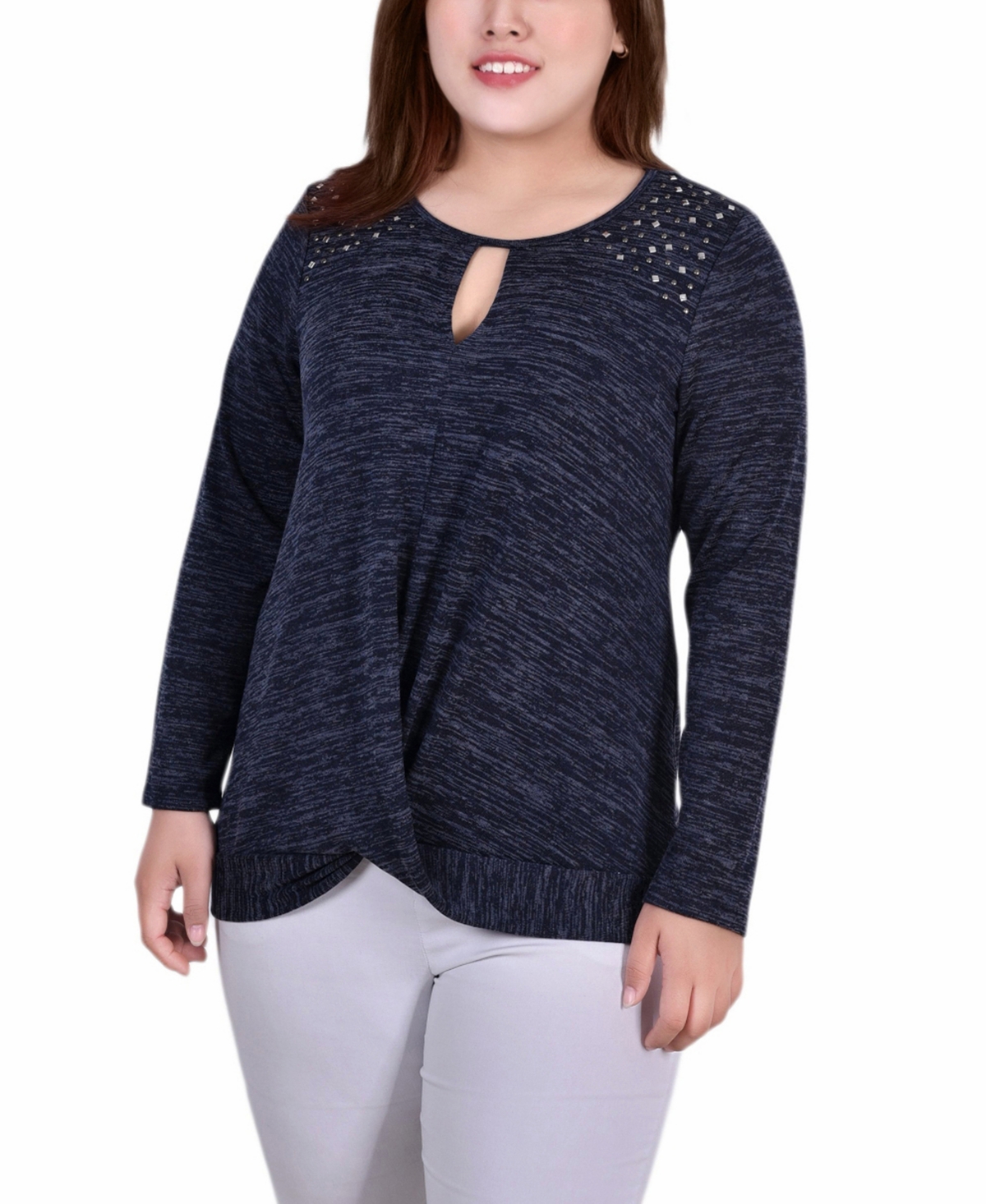 Click here for Ny Collection Womens Plus Size Long Sleeve Knit Ke... prices