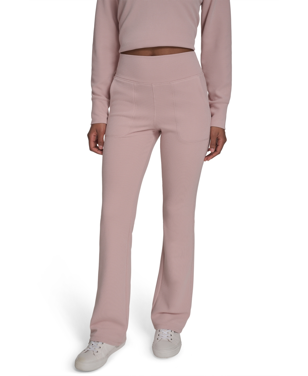 Click here for Calvin Klein Womens Flare-Leg High-Waist Pants - E... prices