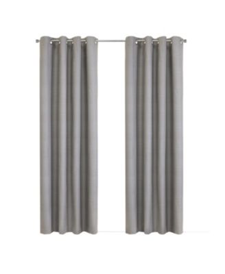Thermaplus 100 Polyester Mason Lightweight Texture Printed Blackout Grommet Curtain Panel 52 X22 X 108 X22 Silver