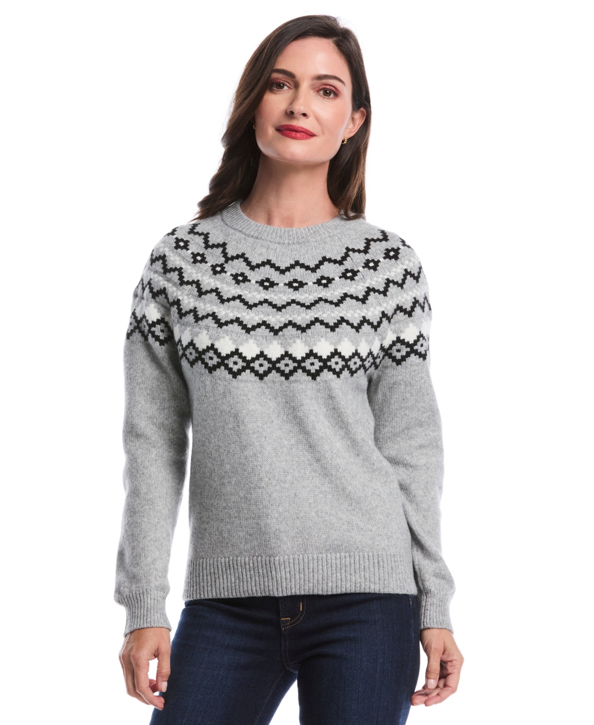 Click here for Rafaella Petite Crew Neck Fair Isle Long Sleeve Sw... prices