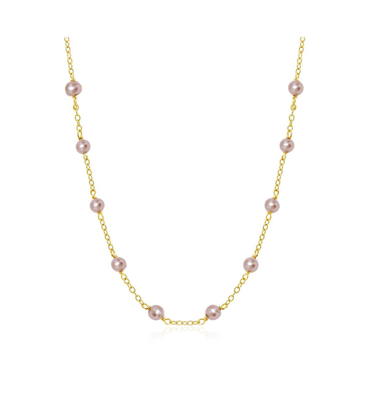 Click here for The Lovery Pink Pearl Bead Chain Necklace 14K Gold... prices