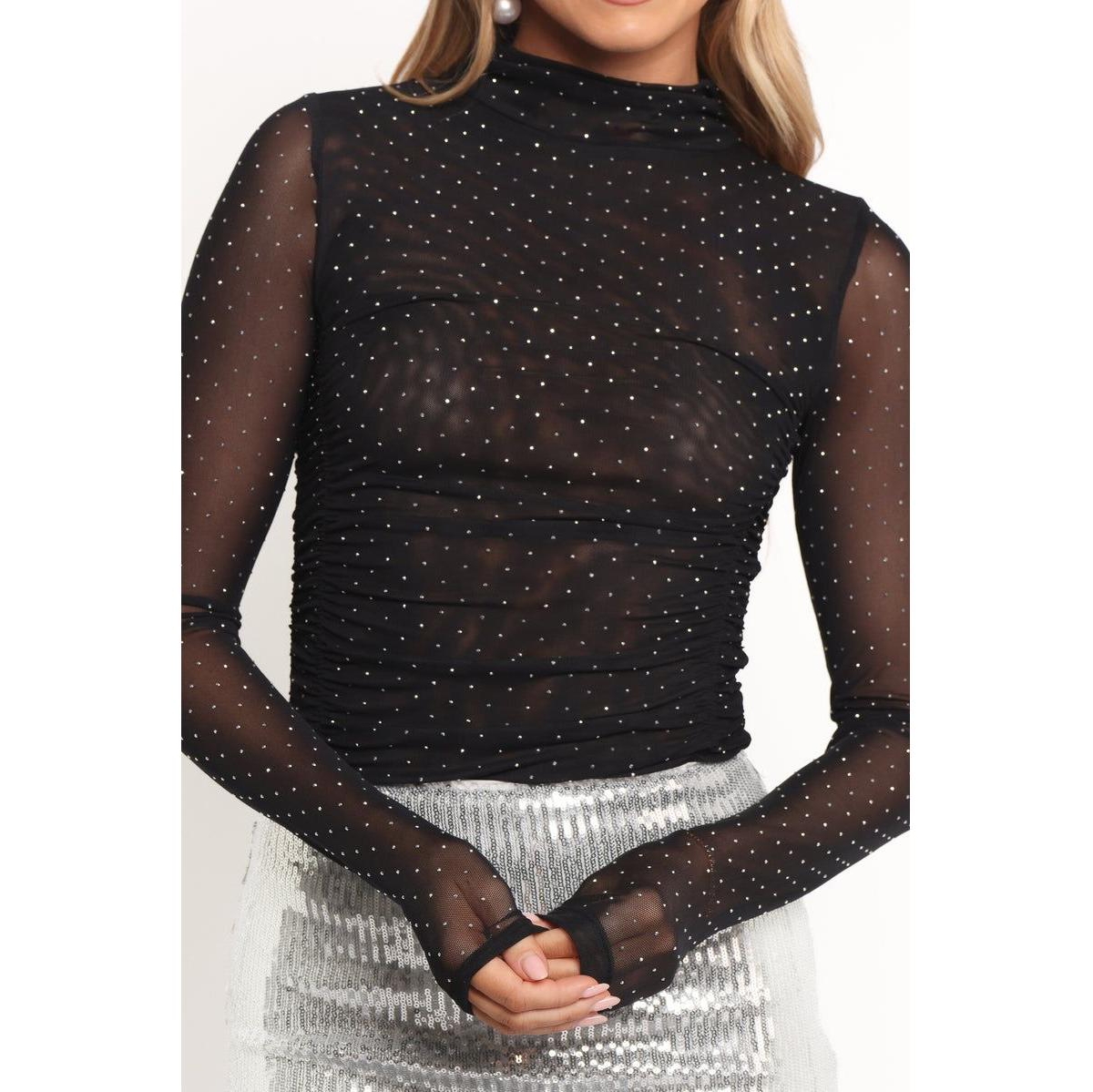 Click here for Petal and Pup Womens Hia Mesh Top - Black prices