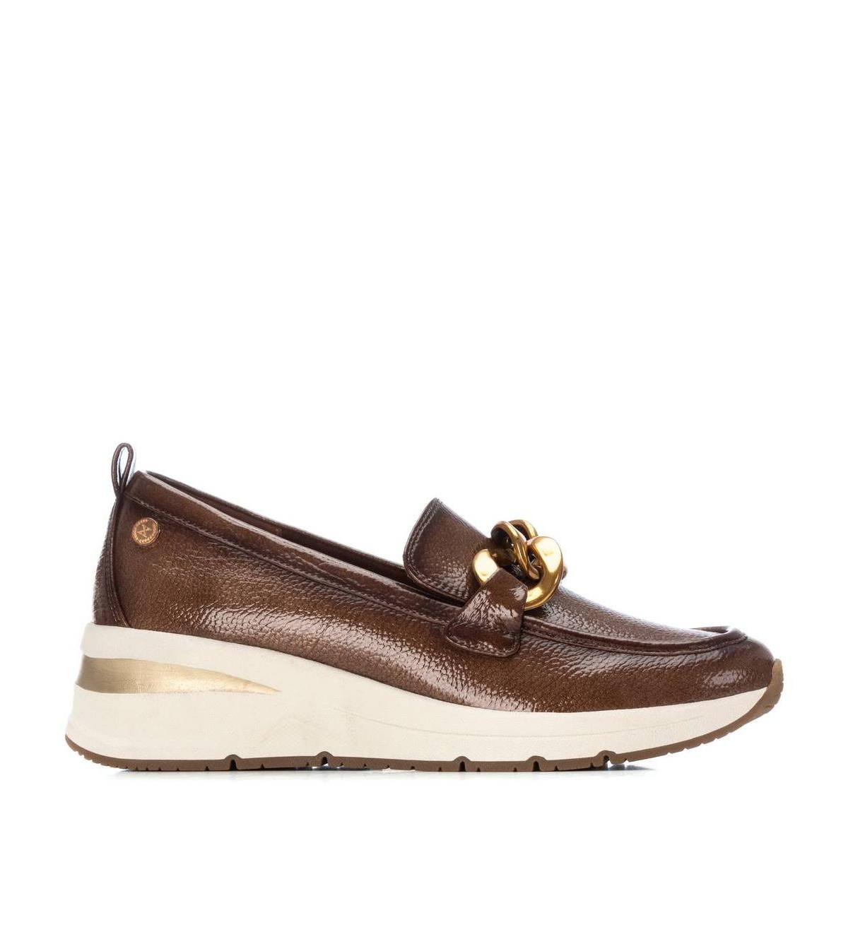 Click here for Womens Wedge Patent Leather Loafers By Xti - Taupe prices