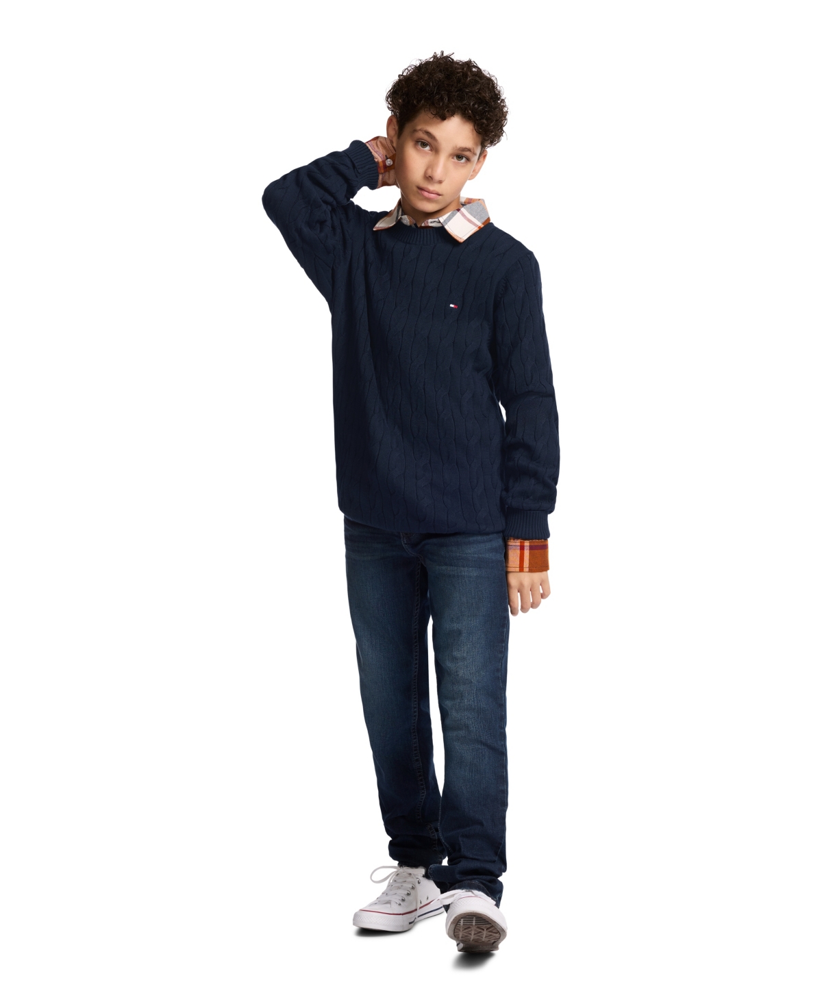 Click here for Tommy Hilfiger Boys 8-20 Crewneck Cable Knit Sweat... prices