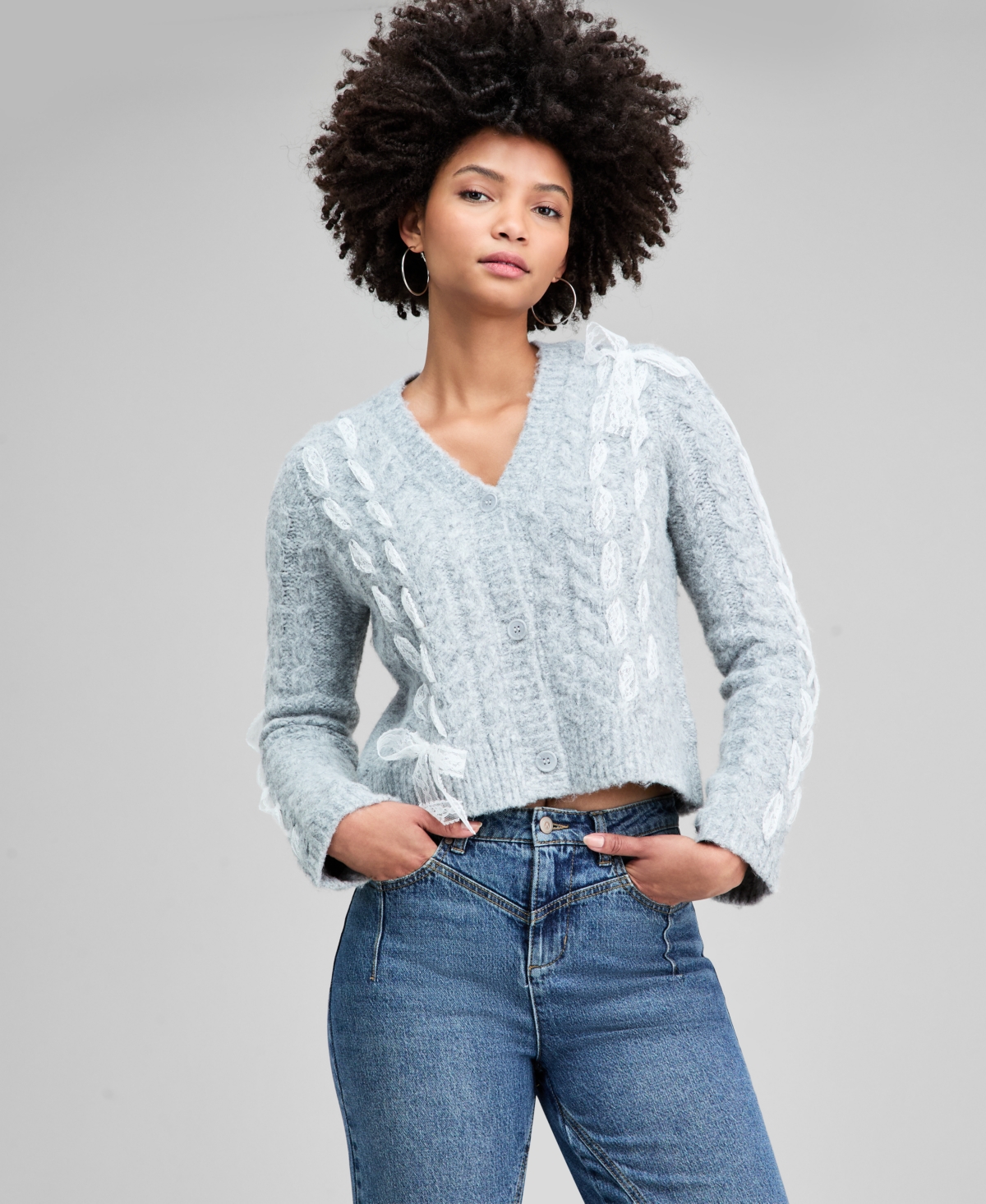 Click here for And Now This Womens Lace Bow Cardigan  Macys Exclu... prices