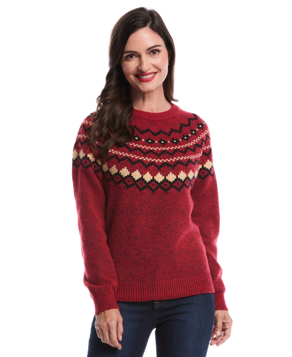 Click here for Rafaella Petite Crew Neck Fair Isle Long Sleeve Sw... prices