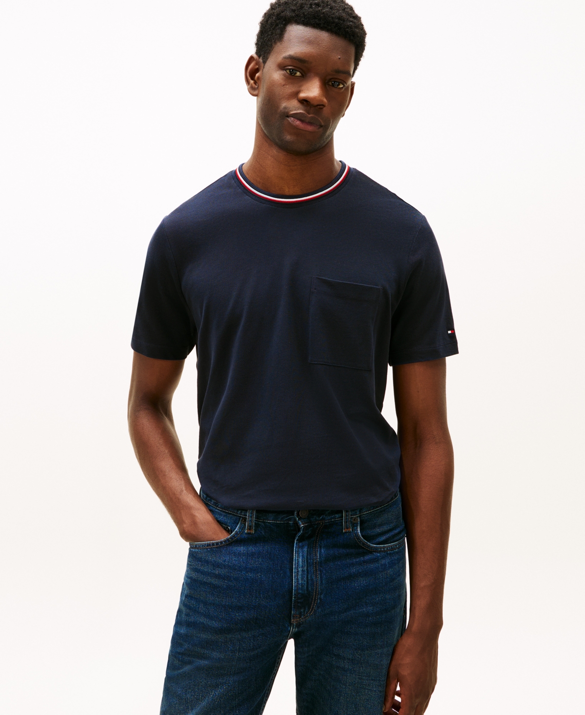Click here for Tommy Hilfiger Mens Color-Block Pocket Pique T-Shi... prices