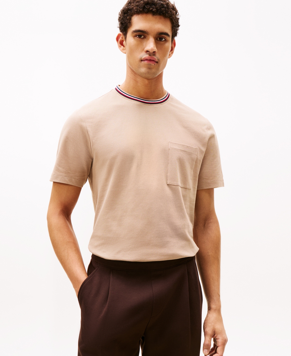 Click here for Tommy Hilfiger Mens Color-Block Pocket Pique T-Shi... prices