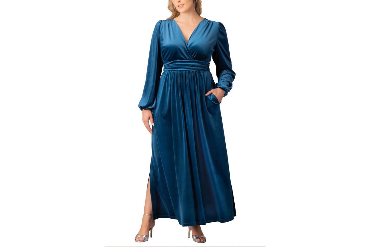Click here for Kiyonna Plus Size Vivienne Long Sleeve Velvet Even... prices