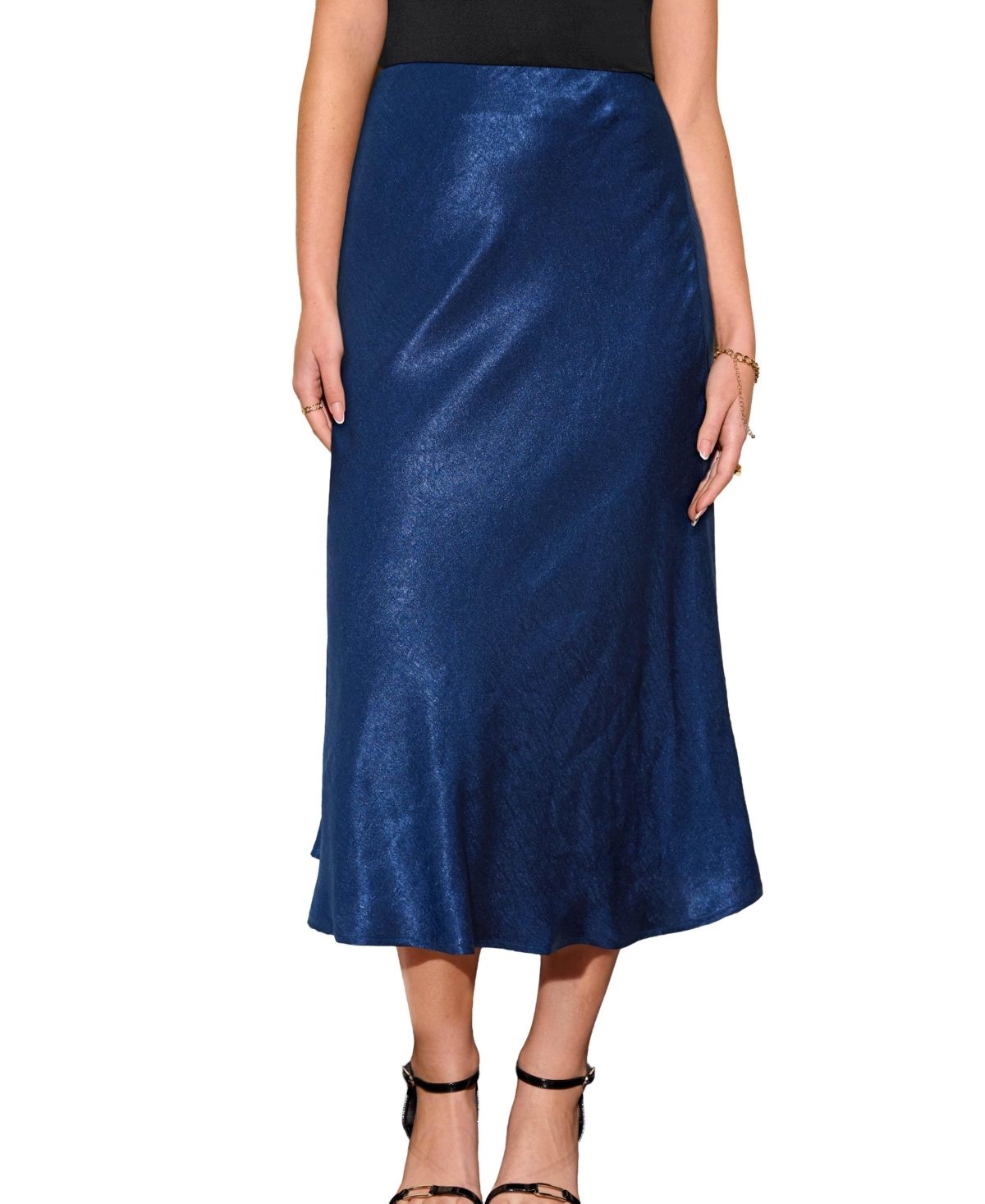 Click here for Cupshe Womens Satin Midi Skirt - Dark blue prices