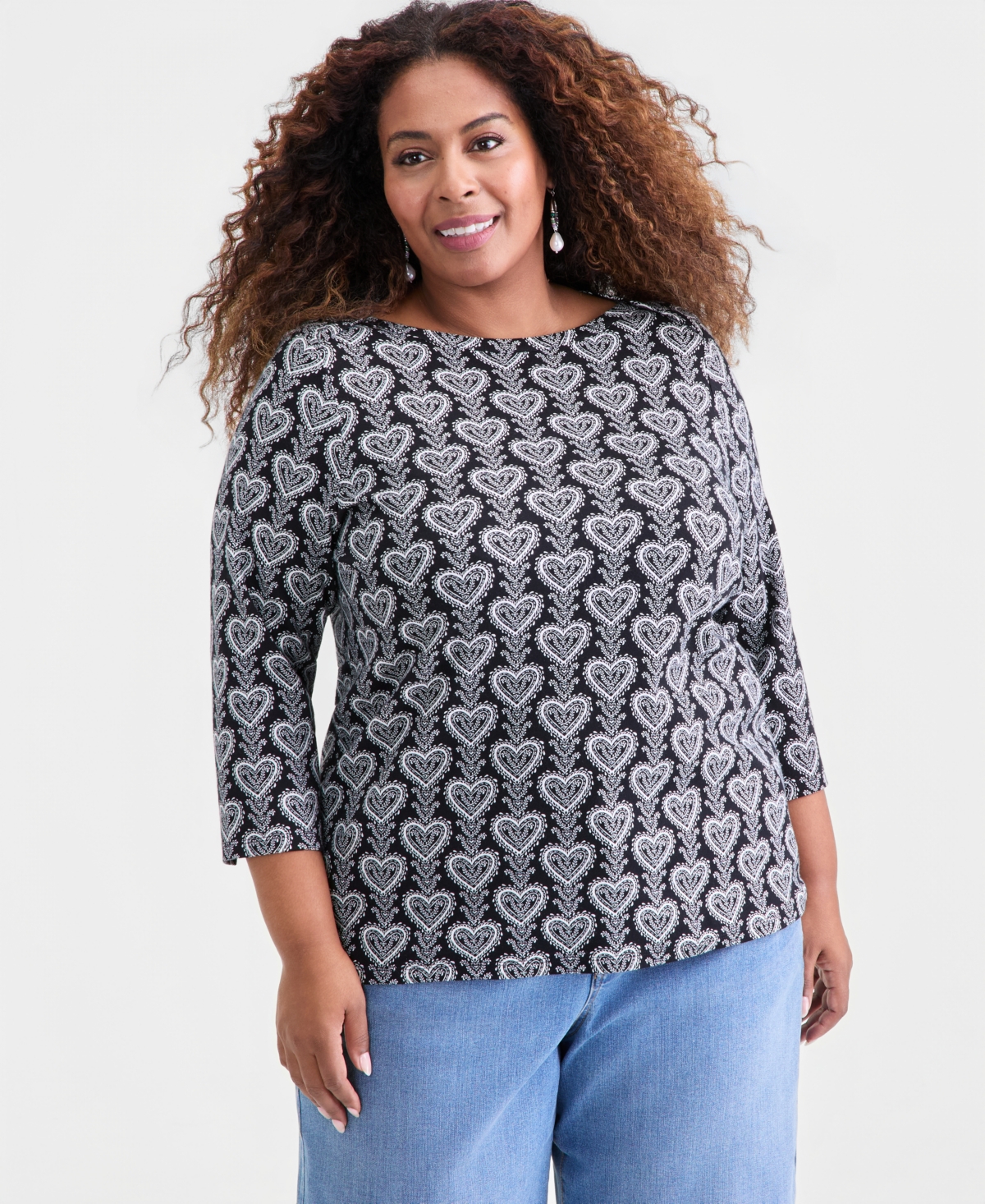 Click here for Style & Co Plus Size Cotton Boat-Neck Top  Macys E... prices