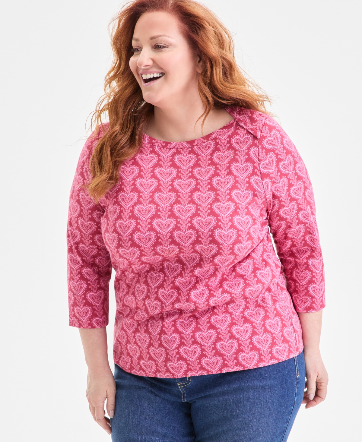 Click here for Style & Co Plus Size Cotton Boat-Neck Top  Macys E... prices