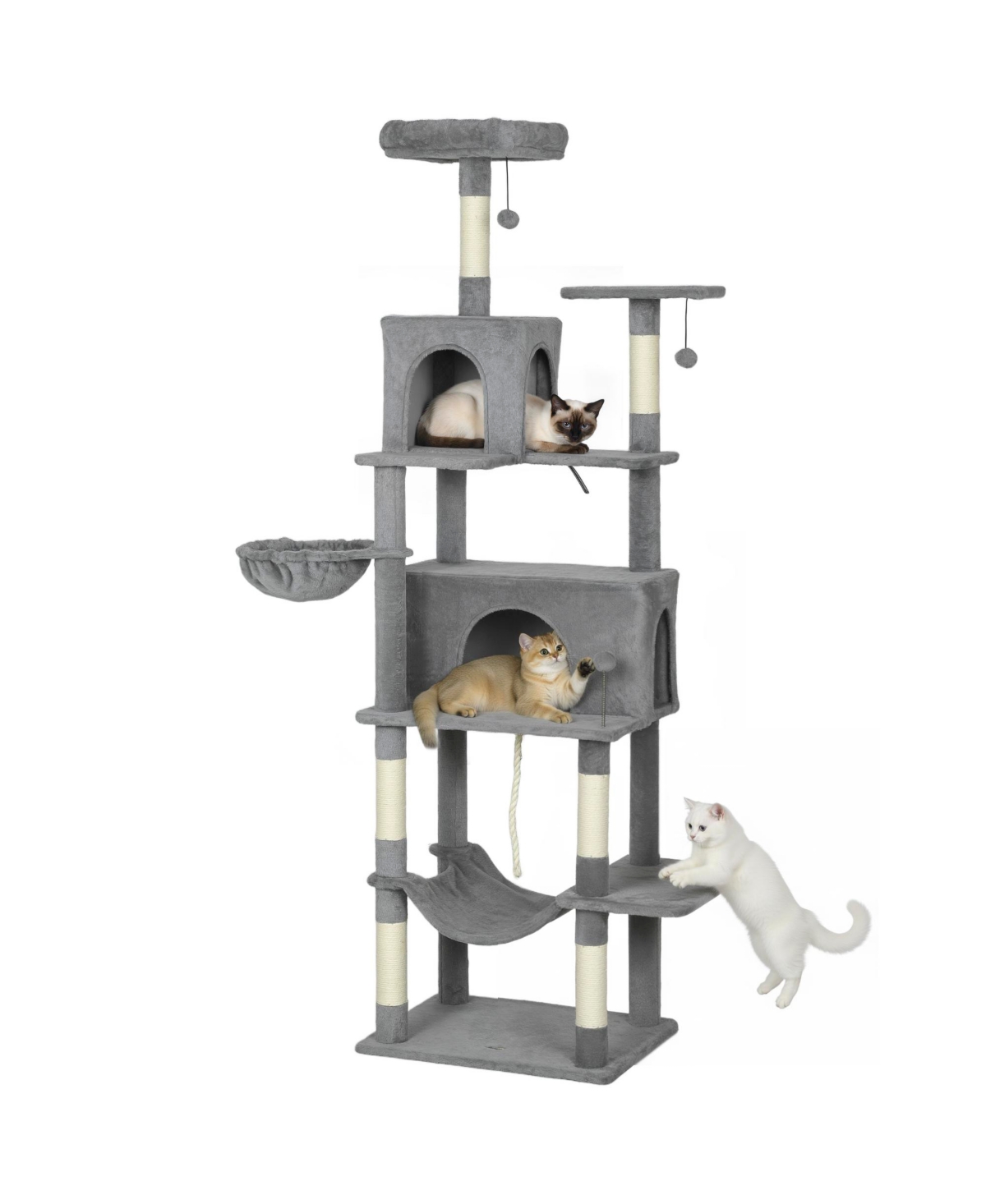 Click here for PawHut Multi-Level Cat Tree with 2 Condos  80"... prices