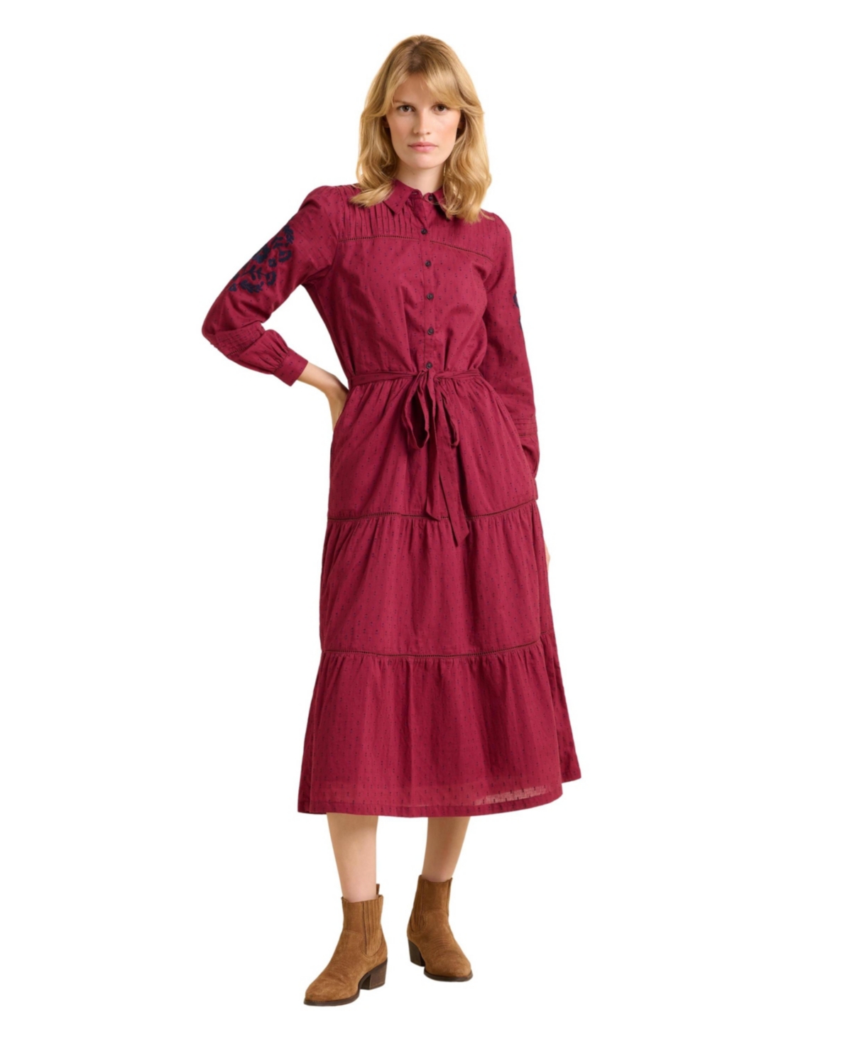 Click here for Brakeburn Womens Embers Long Sleeve Tie Waist Midi... prices