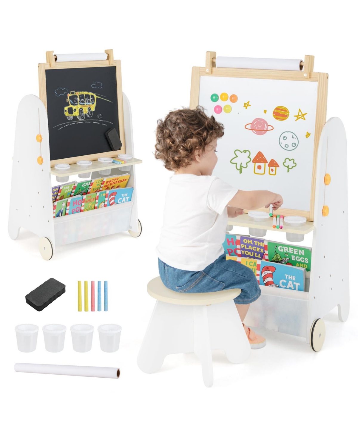Click here for 4-in-1 Toddler Activity Table Set with Magnetic Wh... prices