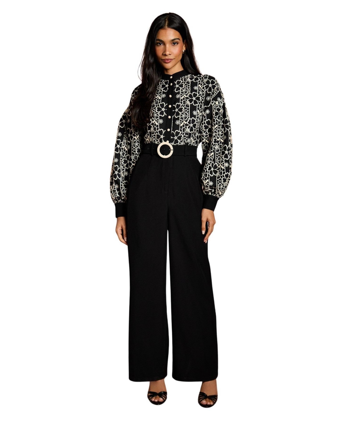 Click here for Coast Womens Blouson Sleeve Belted Wide Leg Jumpsu... prices