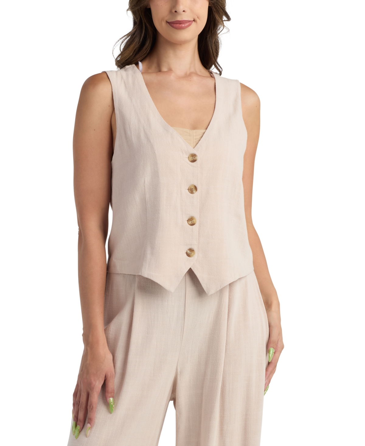 Click here for Bcx Juniors Resort Boxy Sleeveless Vest Top - Sand prices