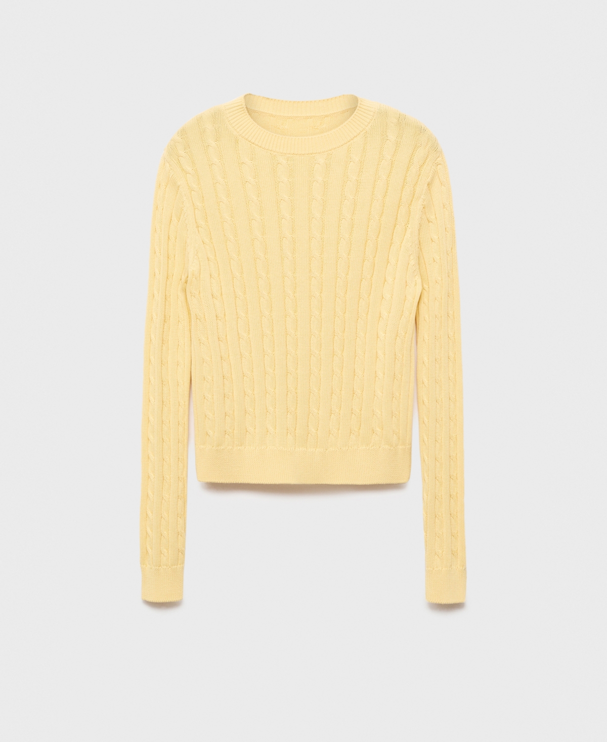 Click here for Mango Womens Braided Knitted Sweater - Pastel Yell... prices