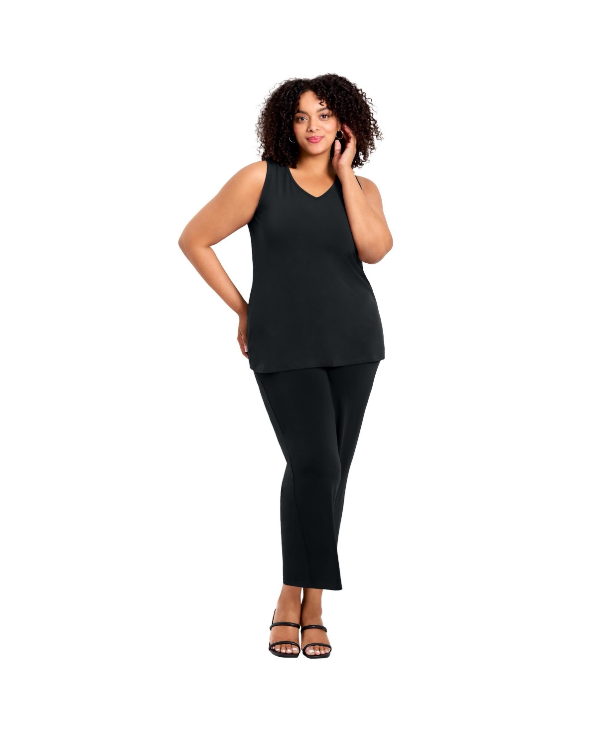 Click here for Avenue Womens V-Neck Tank - Black prices