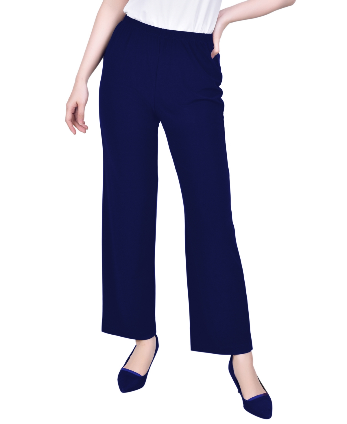 Click here for Ny Collection Plus Size Pull On Slim Leg Pants - N... prices