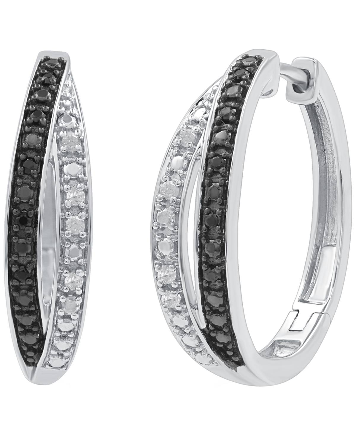 Click here for Macys Diamond Hoop Earrings (1/6 ct. t.w.) in Ster... prices