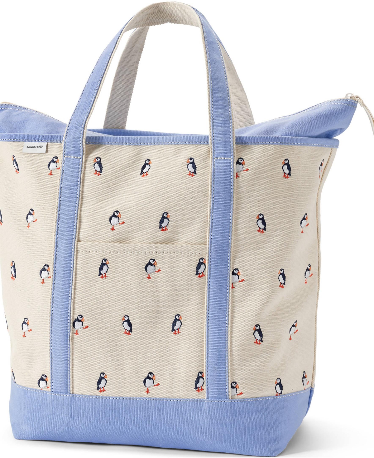 Click here for Lands End Large Embroidered 5 Pocket Zip Top Canva... prices