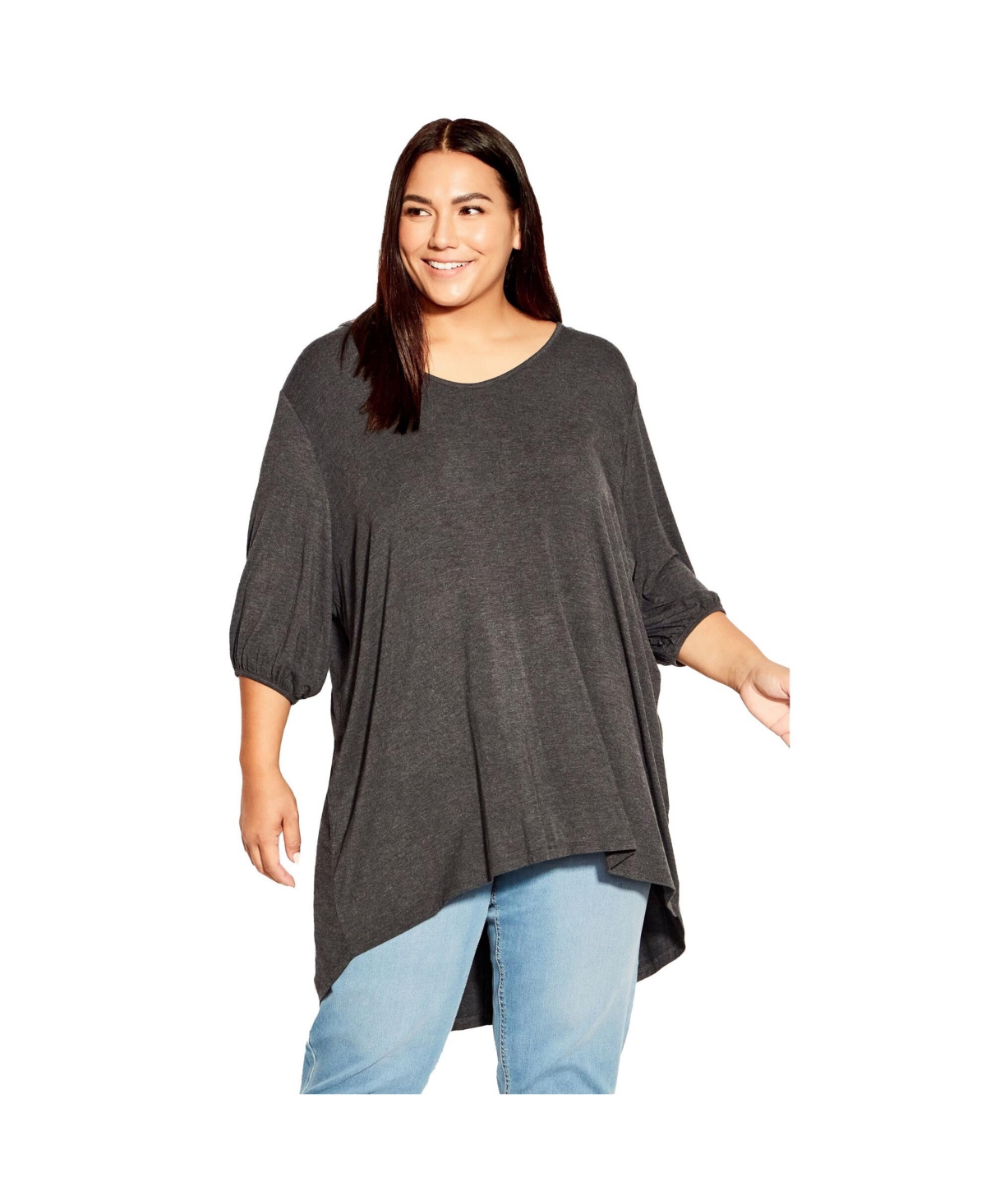 Click here for Avenue Womens Leila Top - Charcoal prices