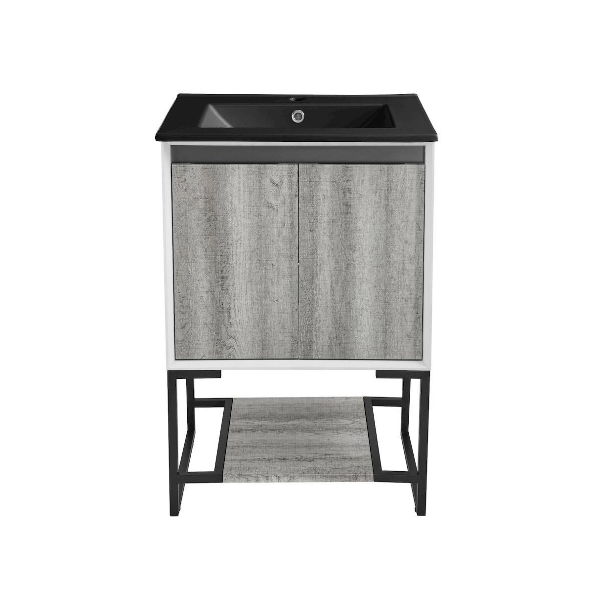Click here for Marseille 24 in. Gray Oak Bathroom Vanity With Bla... prices