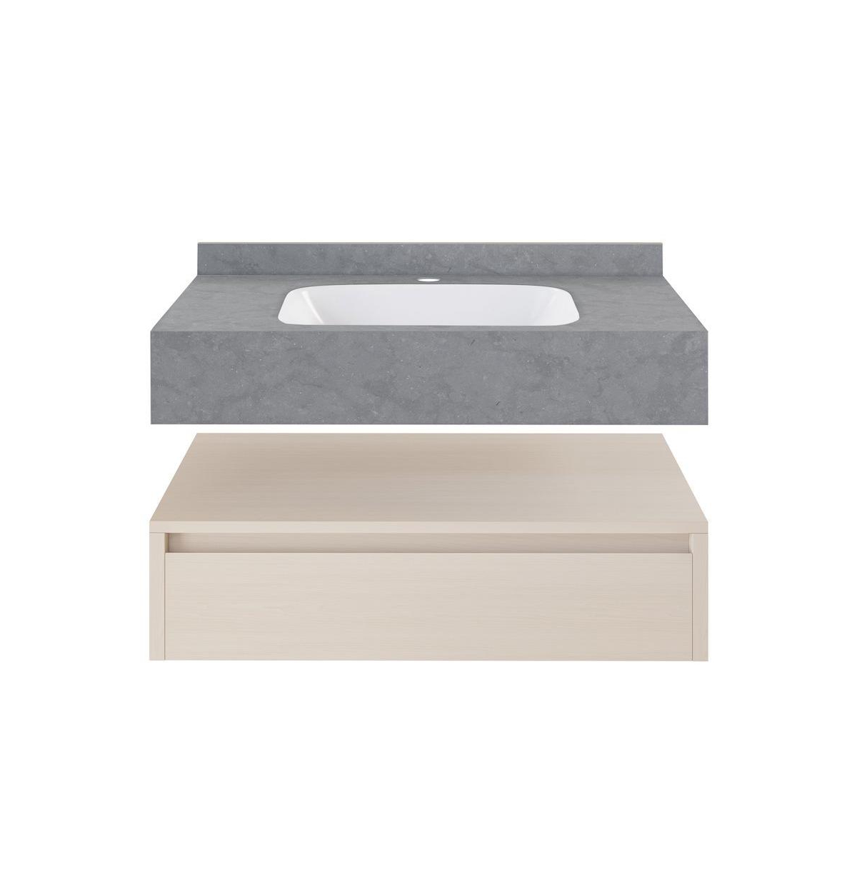 Click here for 36" Wall-Mounted Bathroom Vanity in White Oak... prices