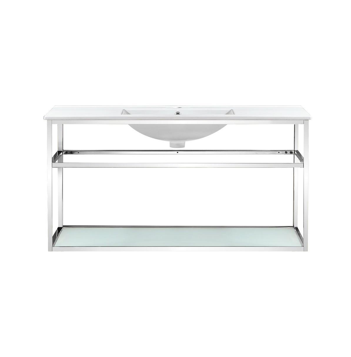 Click here for Pierre 48 Single  Open Shelf  Chrome Metal Frame B... prices