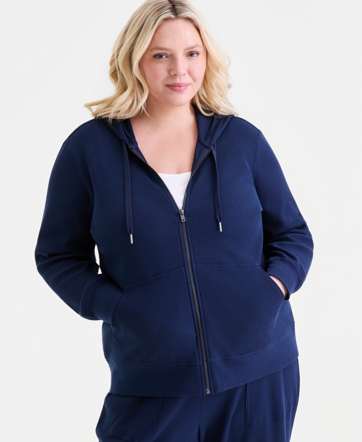 Click here for Style & Co Plus Size Waffle-Knit Zip-Up Hoodie  Ma... prices