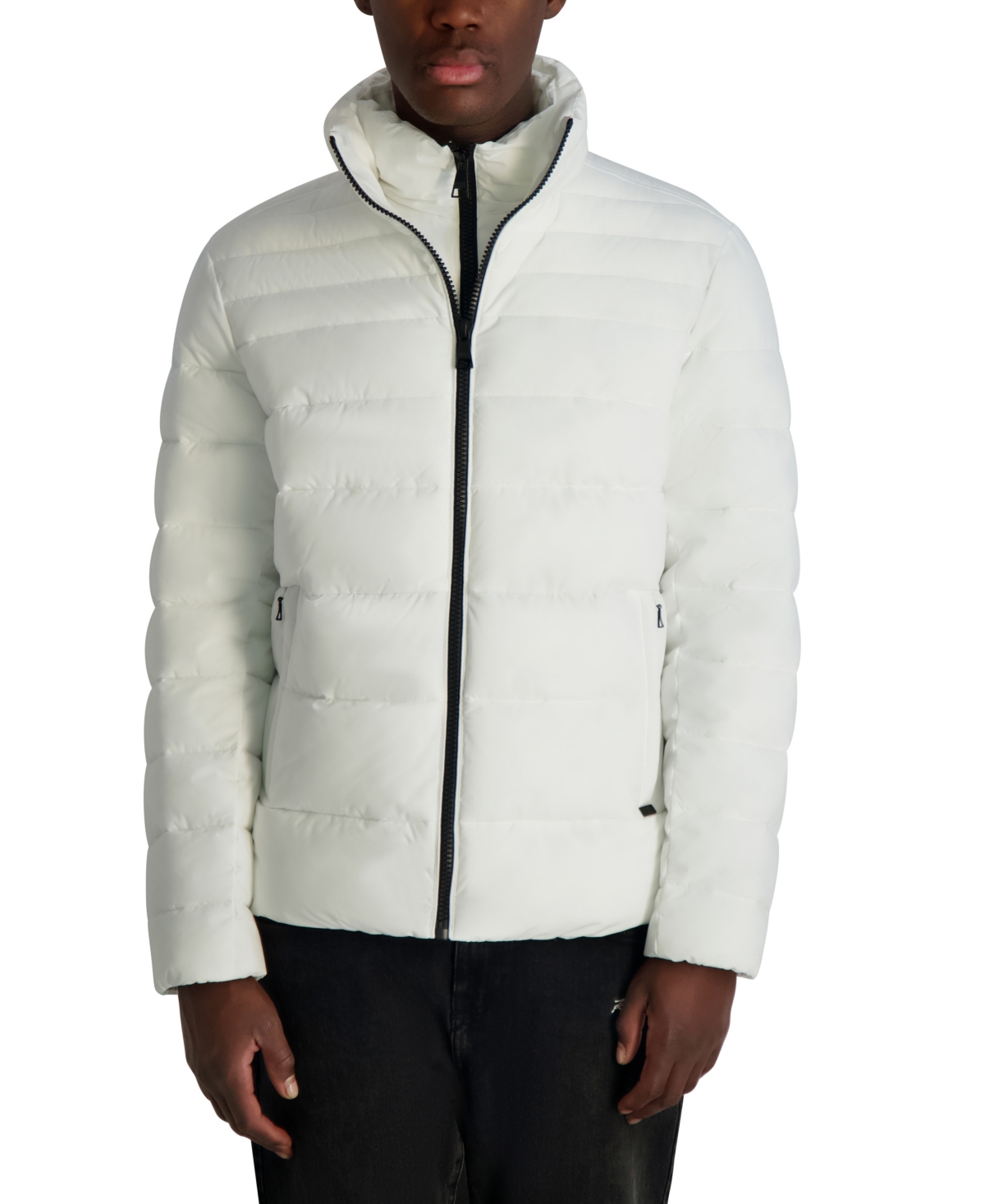 Click here for Karl Lagerfeld Paris Mens Mid Weight Puffer - Whit... prices