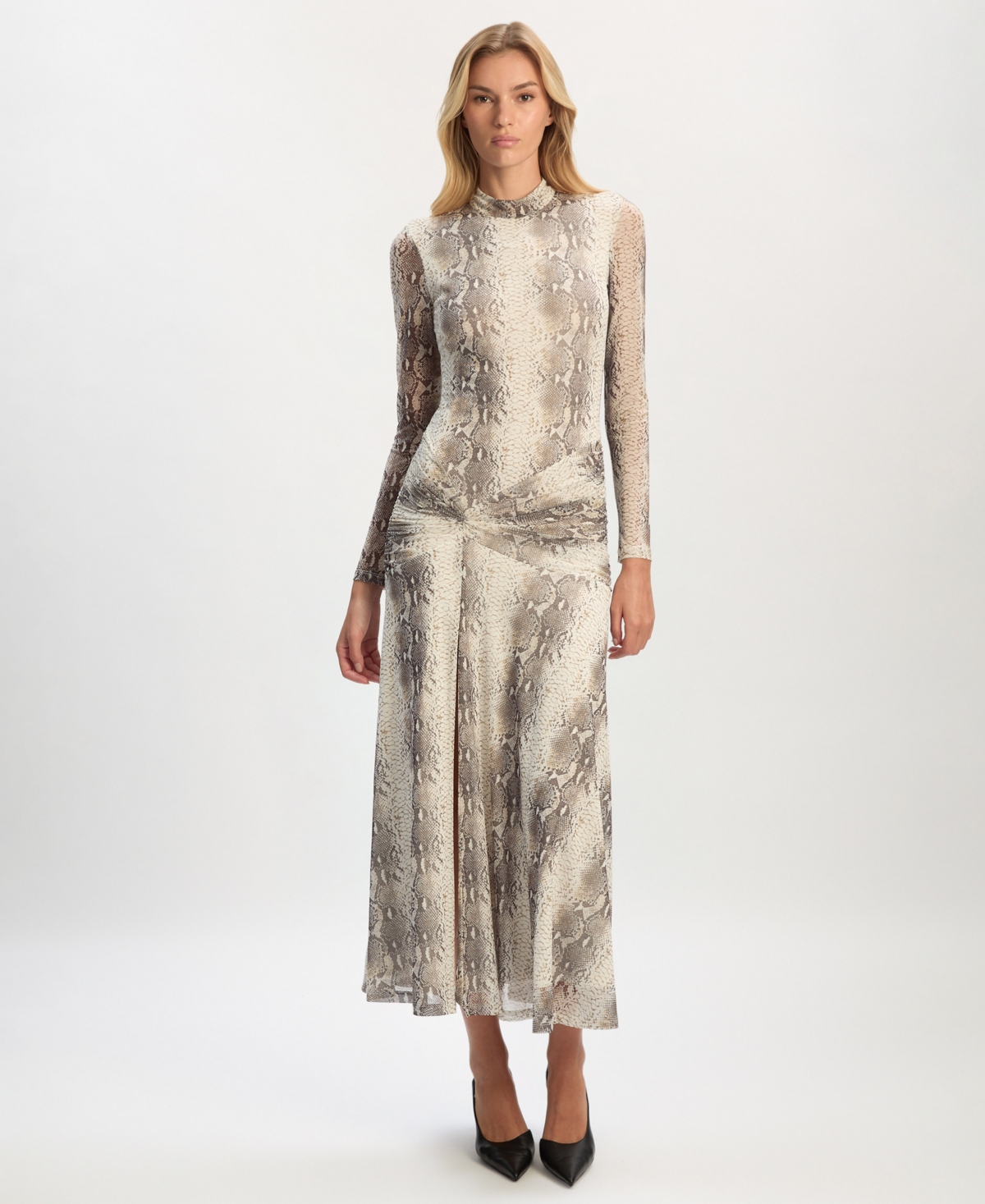 Click here for Bardot Womens Lea Printed Mesh Dress - Snake Skin prices