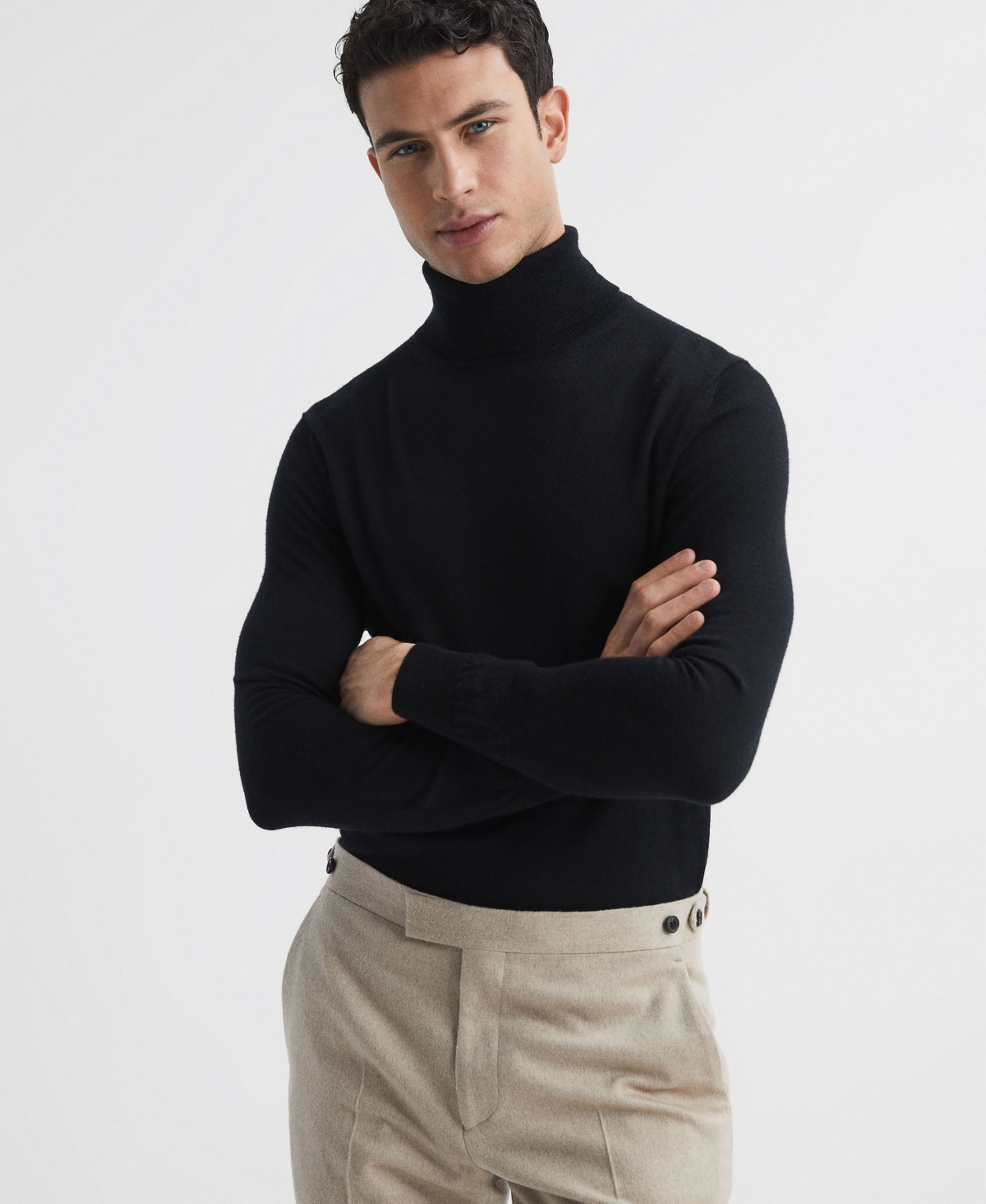 Click here for Reiss Mens Slim Fit Merino Wool Roll Neck Sweater... prices