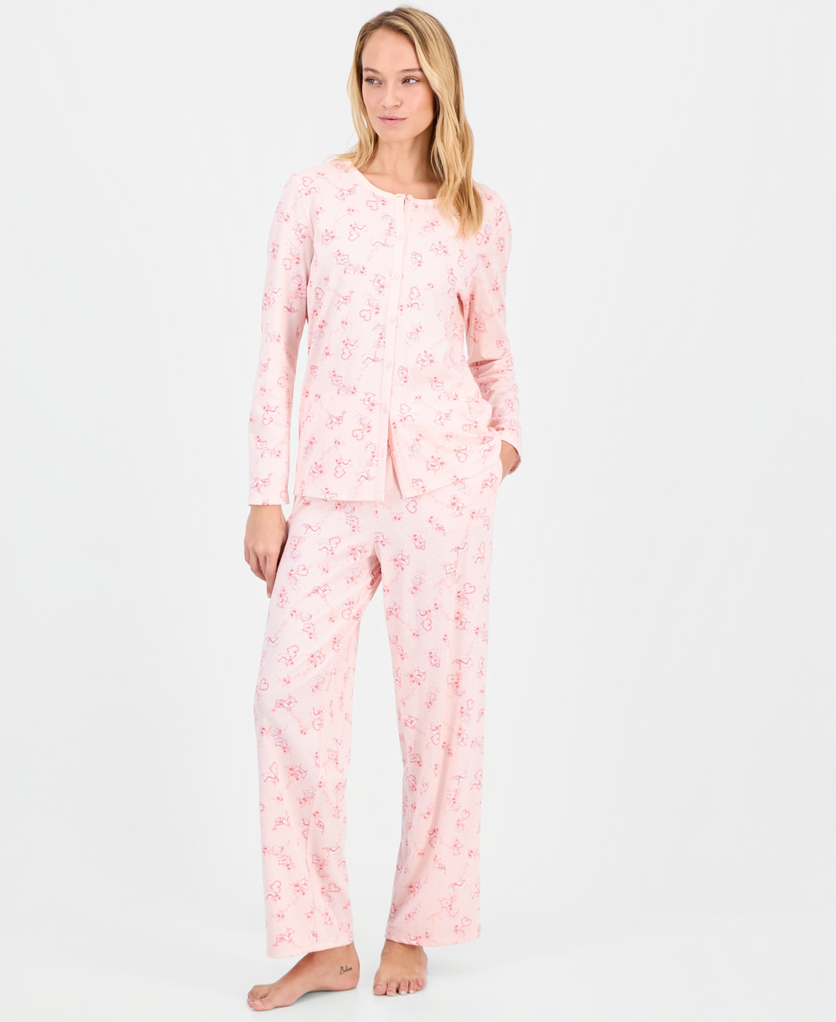 Click here for Charter Club Womens Cotton Printed Button-Front Pa... prices