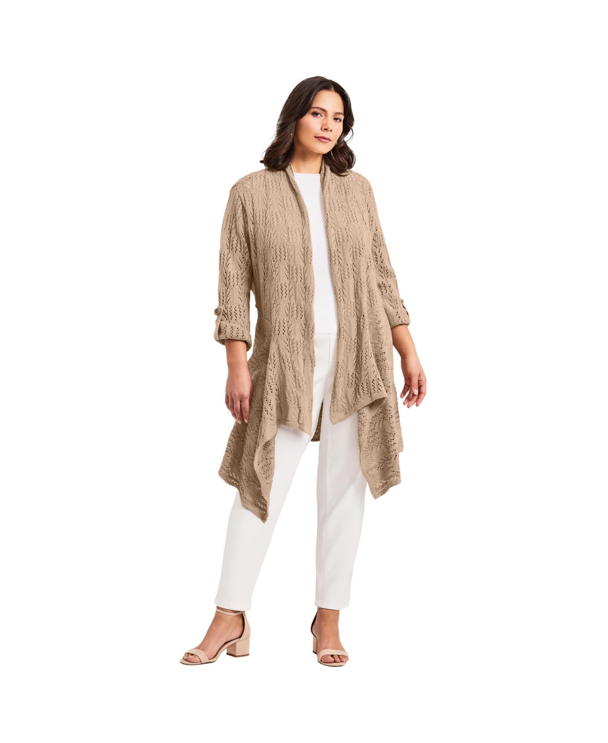 Click here for Avenue Womens Pointelle Sweater Cardigan - New kha... prices