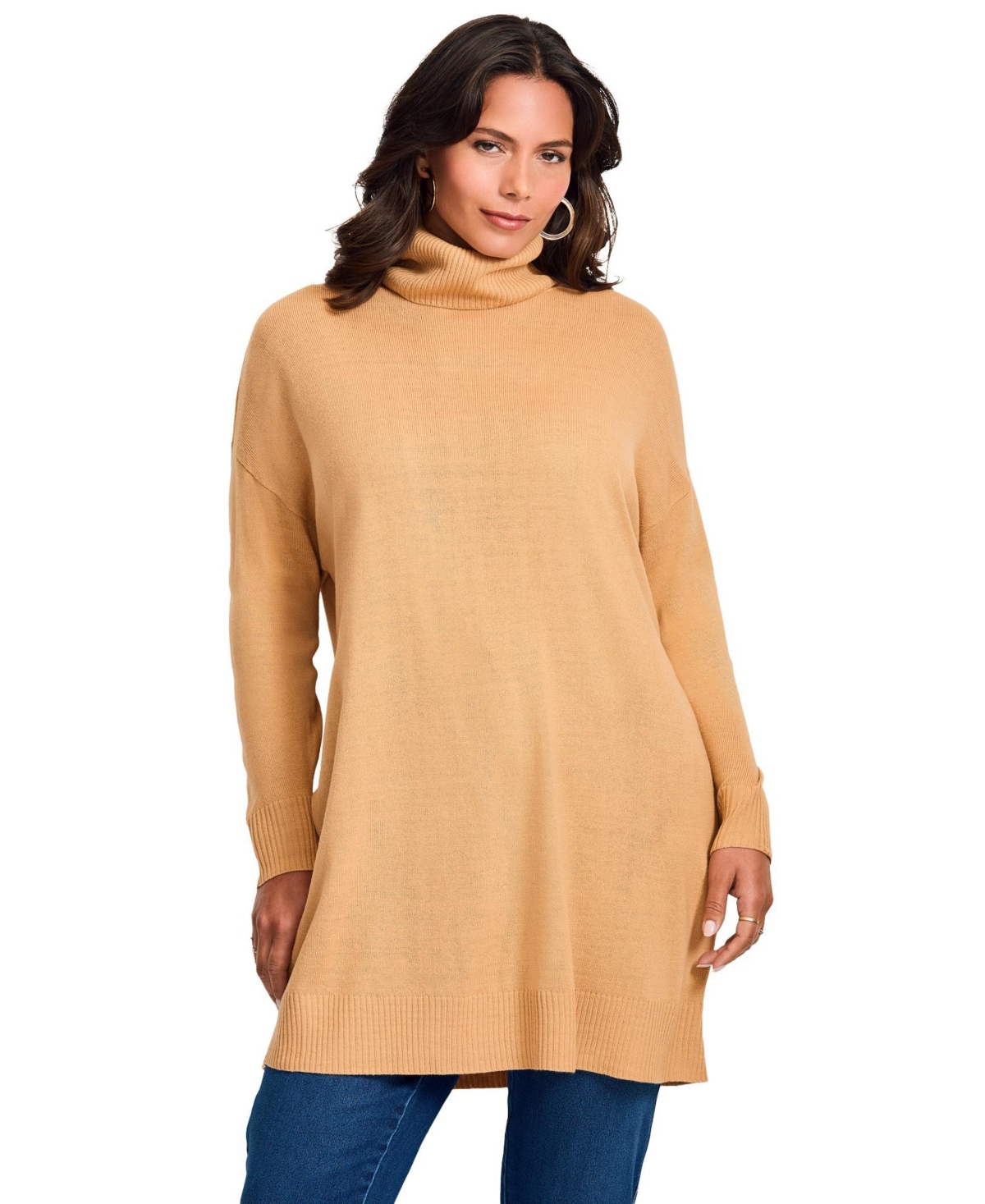 Click here for Avenue Womens Turtleneck Tunic Sweater - Soft came... prices