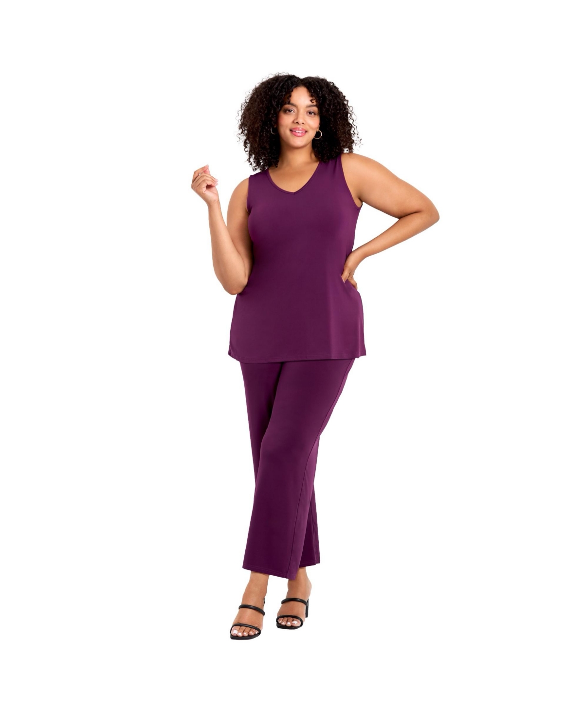 Click here for Avenue Womens V-Neck Tank - Dark berry prices
