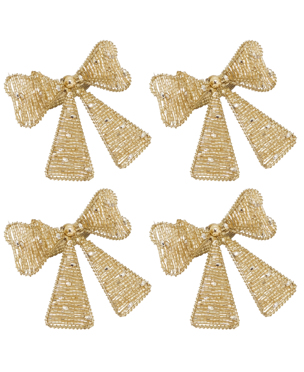 Click here for Saro Lifestyle Beaded Bow Napkin Ring  Set of 4 -... prices